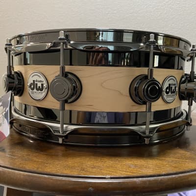 DW DW Craviotto Edge Snare Mid 90's - Natural with Black | Reverb