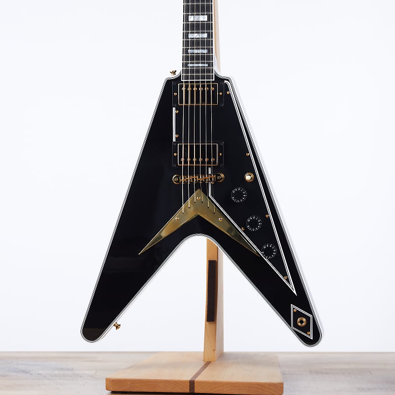 Gibson Flying V Custom, Ebony | Custom Shop Demo | Reverb