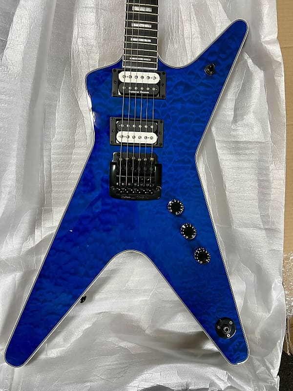 Dean ML Select 24 Kahler Quilted Maple - Trans Blue | Reverb