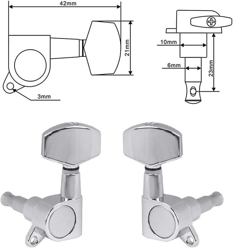 6 Pieces Guitar Machine Heads Knobs Guitar String Tuning Pegs | Reverb