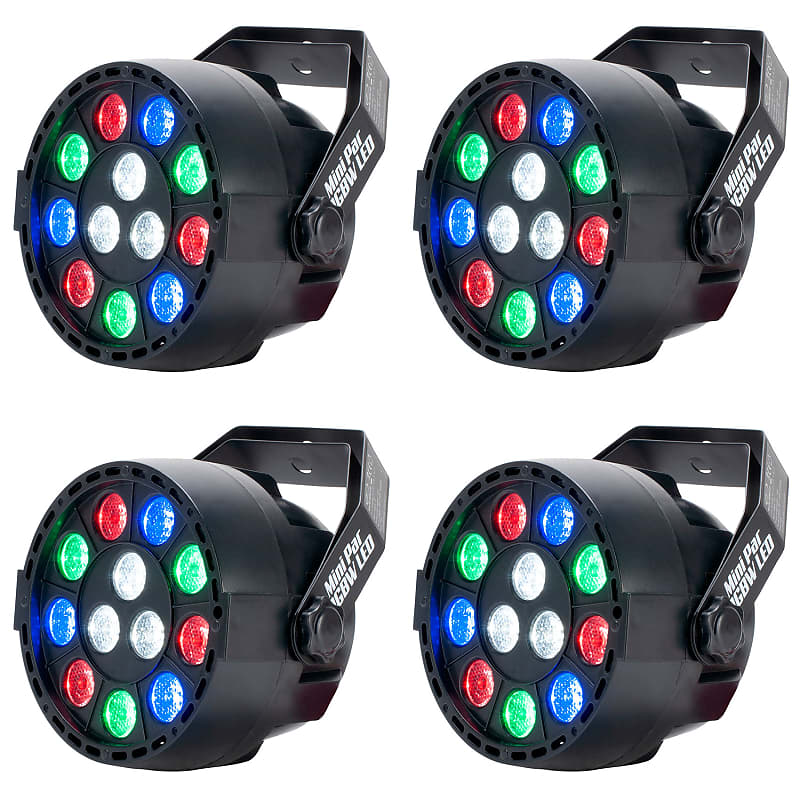 (4) Eliminator Mini Par LED DMX Par Wash Lights For | Reverb