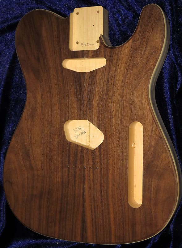 Black Walnut Top \ Aged Pine Telecaster Tele Body 3lbs 14oz | Reverb