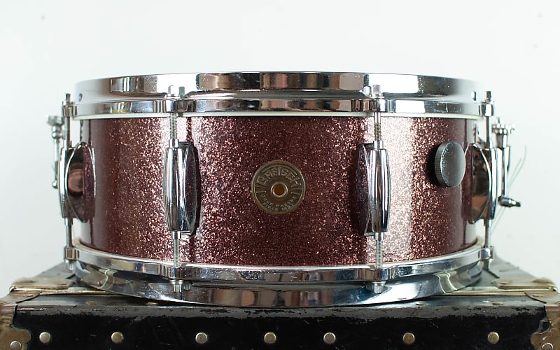 1960s Gretsch 5.5x14 Burgundy Sparkle Model 4157 Snare Drum | Reverb