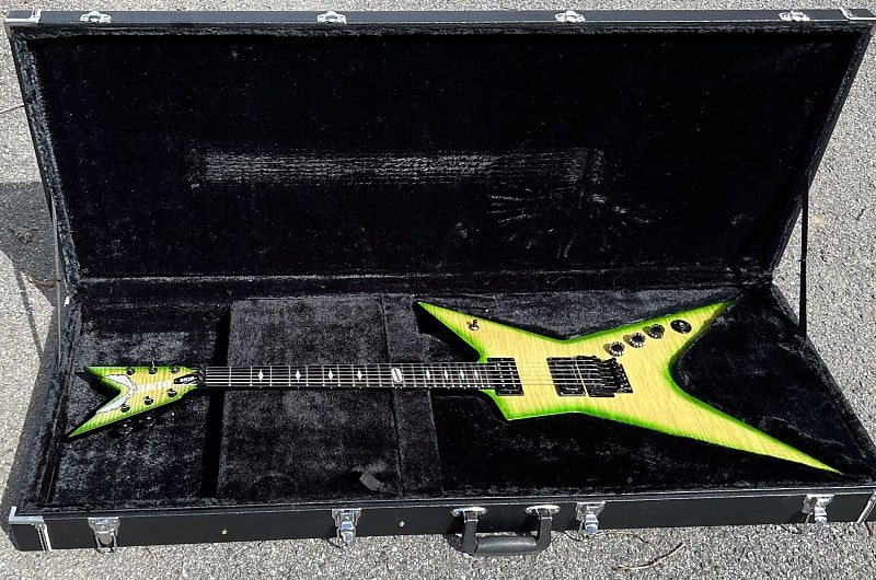 2015 Dean Dimebag Darrell Signature Stealth Slime Green Flame | Reverb
