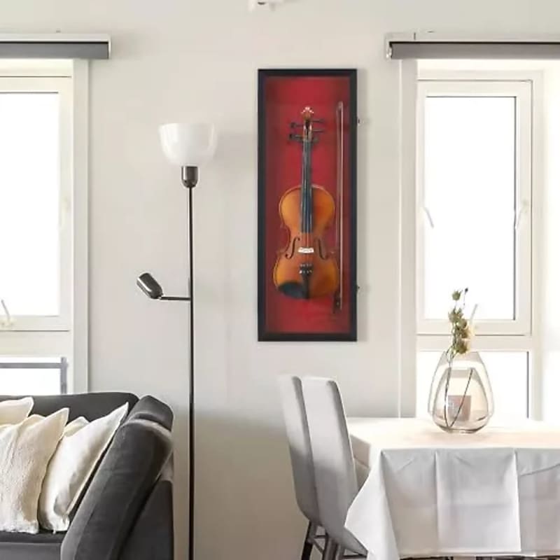 Lockable Ukulele, Fiddle & Violin Display Case – Shadow Box | Reverb