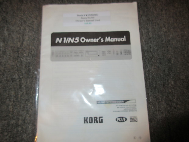 Used Korg N1/N5 Owners Manual | Reverb