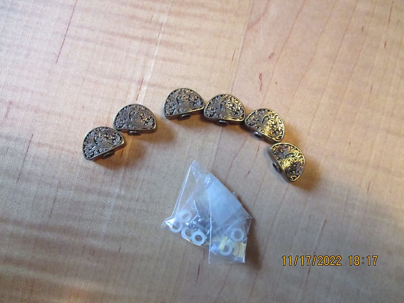 Grover tuner buttons Antique Bronze. Fancy engraved! | Reverb
