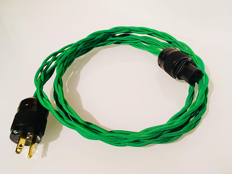 Pinetree Audio Iso-Braid AC Power Cable 12 Feet Green | Reverb