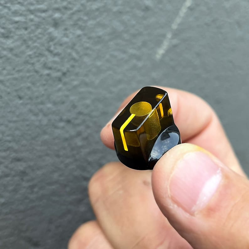 Transparent Yellow / Black knob - Guitar Pedal etc - Davies | Reverb