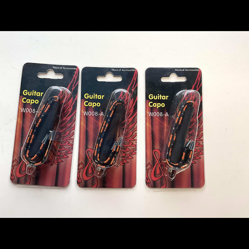 3 Pack - Elastic Guitar Capo - fits All Acoustic, Classical, | Reverb