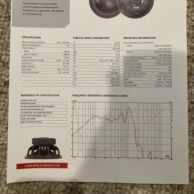 Passive Subwoofers New Eminence Lab 12C Drivers Black Wood | Reverb