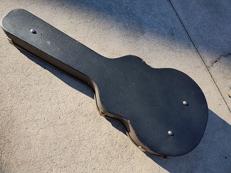 1960's-70's Hardshell Case - Black with Gold Interior - | Reverb