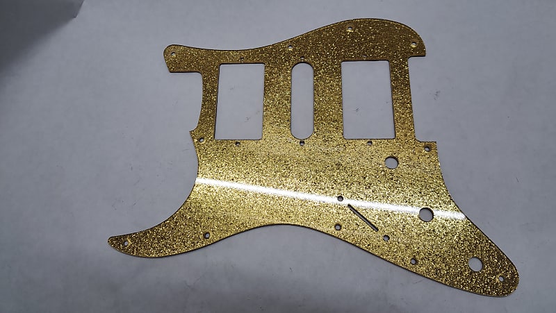 Lefty HSH left handed Gold Sparkle Glitter Acrylic Strat | Reverb