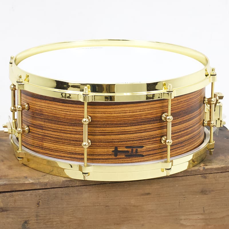TreeHouse Custom Drums 5½x13 Solid Zebrawood Snare Drum | Reverb