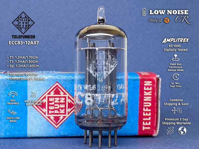 Telefunken ECC83 12AX7 • Strong NOS Readings 100%/142%mA | Reverb