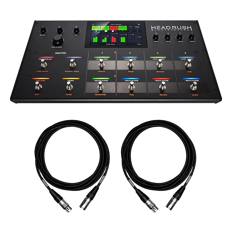 Headrush Looperboard Guitar Loop Pedal Bundle with Mogami XLR | Reverb