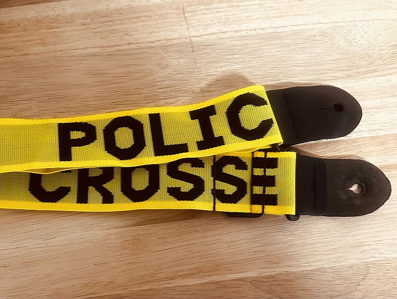 Guitar Strap Police Line Do Not Cross Yellow and Black | Reverb