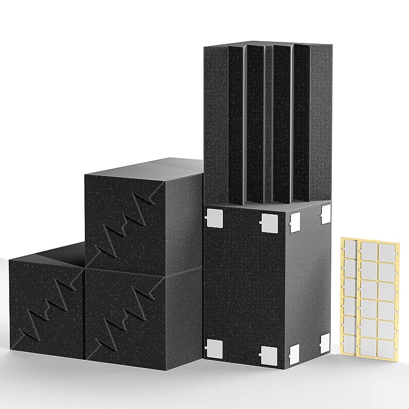8 Pack Bass Traps 7" X 7" X 12" Acoustic Foam Corner, Bass | Reverb