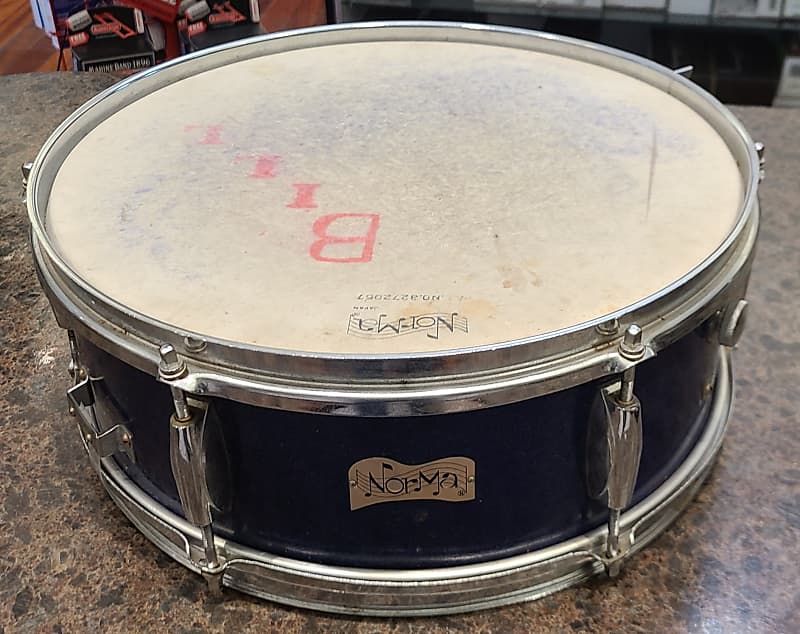 Norma Snare Drum 14x5 Japan MIJ Vintage - Metallic Blue | Reverb