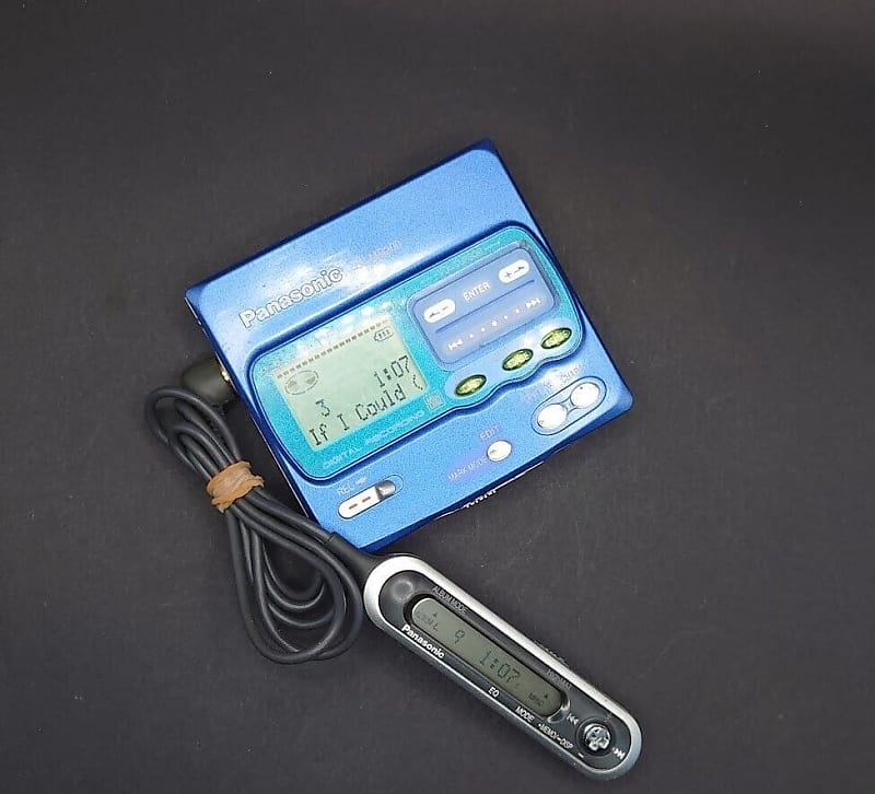 working panasonic minidisc recorder sj-mr200 - blue with | Reverb