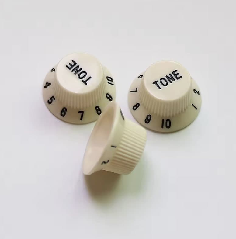 Vintage White 3pcs Guitar Volume Tone Control Knobs | Reverb