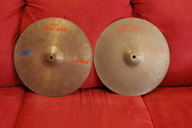 Set of 2 Maxwin by Pearl MX-400 Japan 14" Cymbals Hi Hats | Reverb