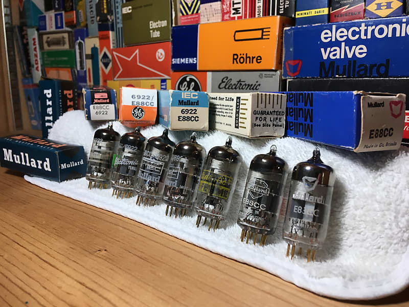 7x Mullard Gt Britain GoldPin E88CC 6922 (Rare 1965-1969 Tone | Reverb