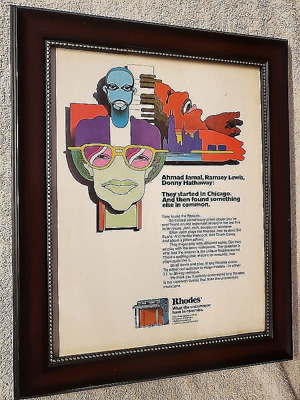1975 Rhodes Color Promotional Ad Framed Ahmad | Reverb Australia