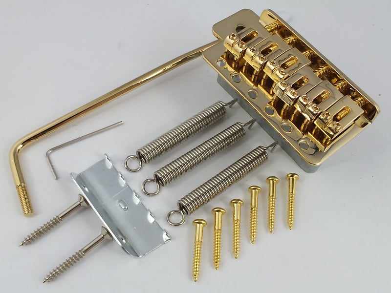 Gold Tremolo Bridge 52.5mm + Trem Arm + 6 Bridge Screws for | Reverb