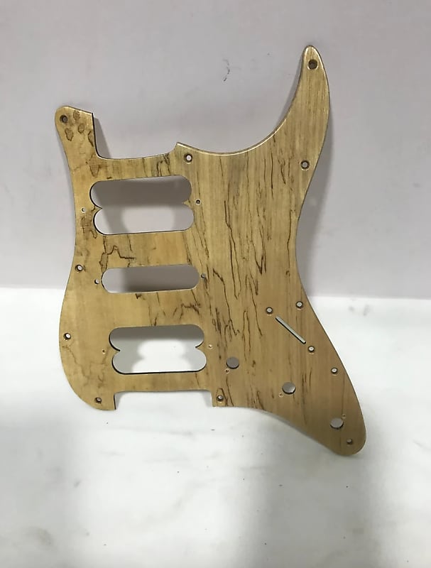 Strat Style HSH Guitar Spalted Maple Pickguard | Reverb