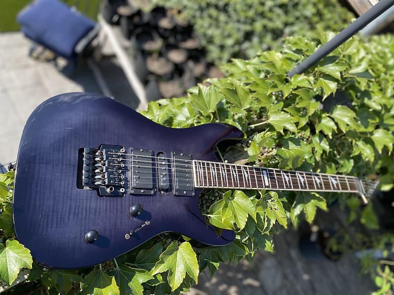 1999 ESP LTD M-350 Transparent Black Flame | Reverb