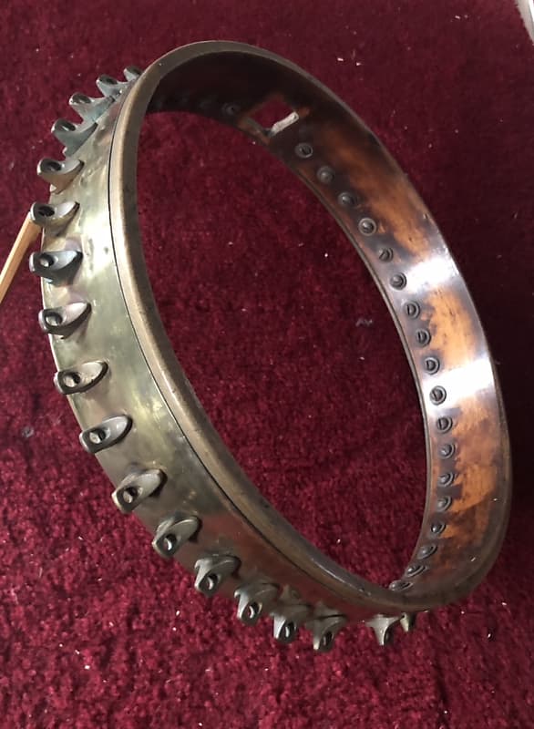 Antique Banjo Rim - spun brass over maple. Free Shipping | Reverb