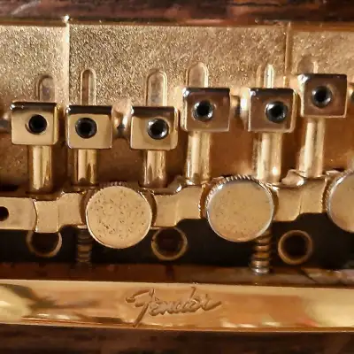 Vintage Fender Gold Fine Tune Bridge For 4-String Bass | Reverb