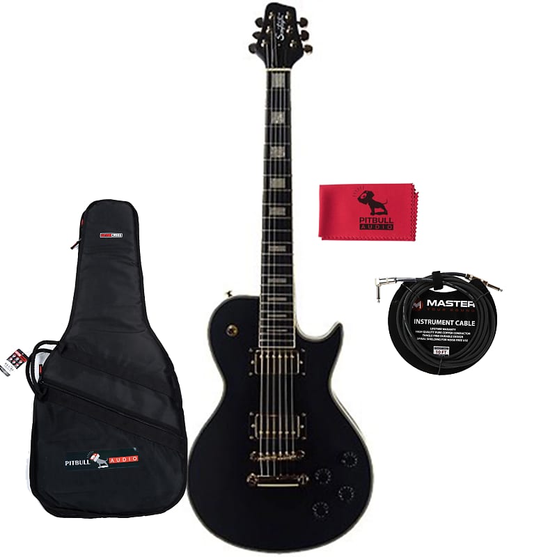 Sawtooth Heritage H70C Guitar, Satin Black w/ Bag, Cable & | Reverb