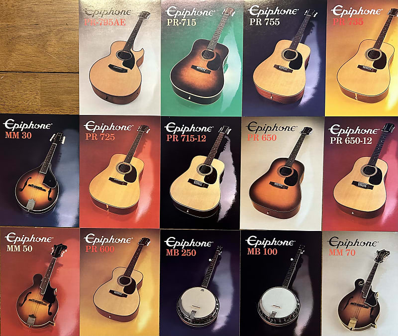 Vintage 1980 Epiphone Specification Cards (SET) | Reverb