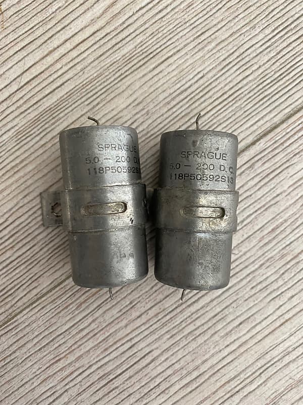 Sprague Page In Oil Caps 5uF / 200VDC (2x) | Reverb