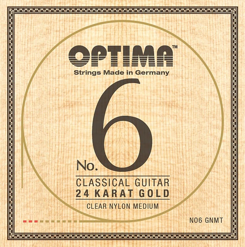 Optima No.6 24K Gold Classical Guitar Strings; medium tension | Reverb