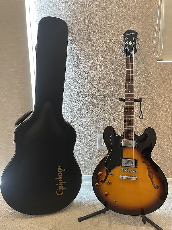 Left handed Epiphone Dot 2004 - Vintage sunburst | Reverb