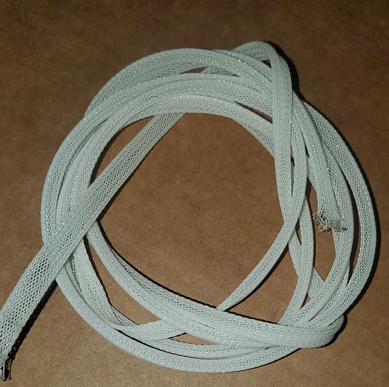 Techflex 6 foot of single cable techflex white snakeskin | Reverb