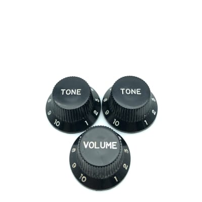 Stratocaster Style Knobs Set Black | Reverb