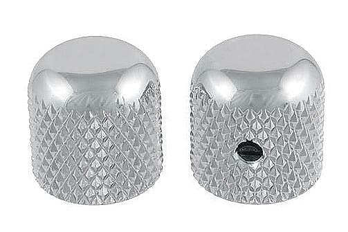 Chrome Metal Dome Guitar Knobs Medium Knurling | Reverb