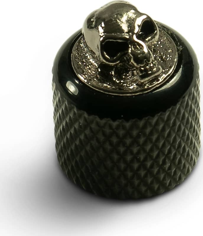 Q-Parts Knobs With Angry Skull Inlay - Mini Dome Black | Reverb