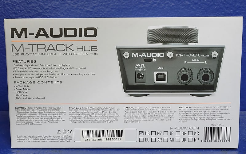 M-Audio M-Track Hub USB Monitoring Interface 2010s - Black | Reverb