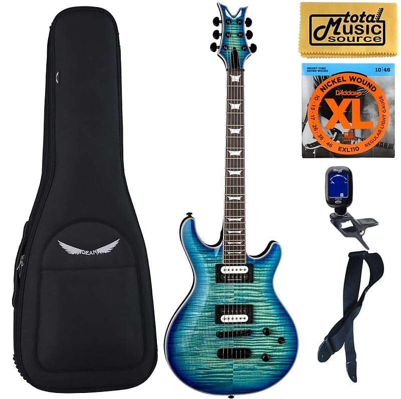 Dean Icon Select Flame Top Electric Guitar, Ocean Burst, Bag | Reverb