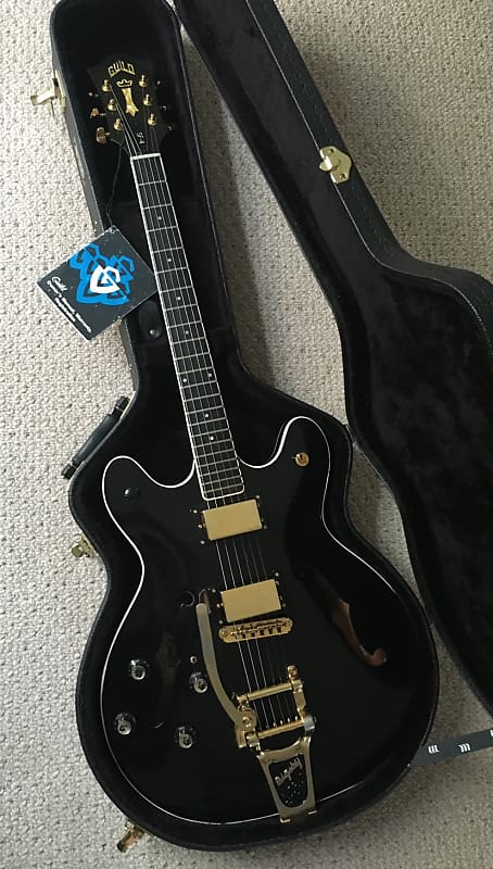 1982 Guild SF4 / Starfire IV Left Hand Lefty Black Refinish | Reverb