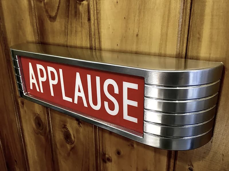 APPLAUSE Studio RCA Warning Sign light up Rustic chrome faux | Reverb