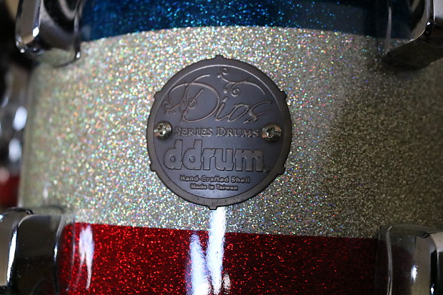 Ddrum Dios Ash ST Series Red White & Blue Lacquer Drum Set | Reverb