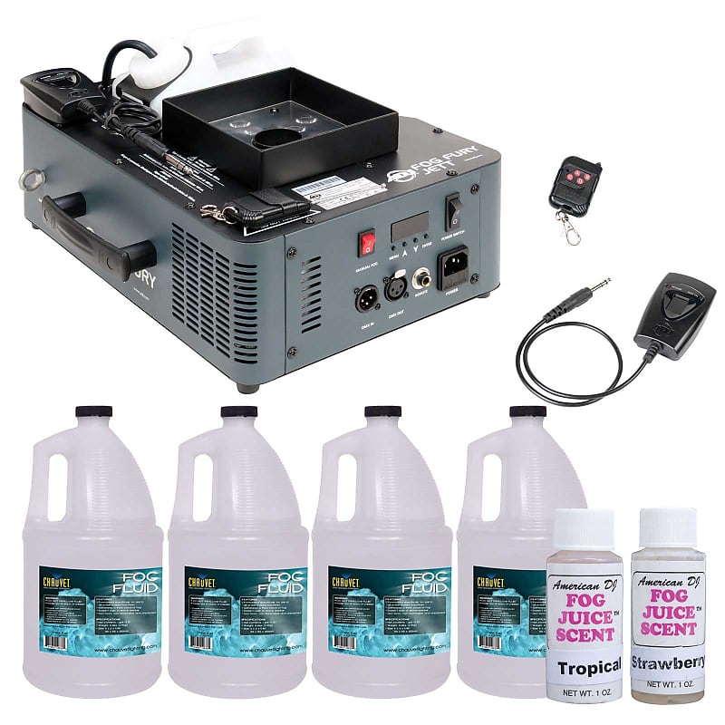 ADJ Fog Fury Jett RGBA LED Vertical Fog Machine + (4) Fluid + | Reverb