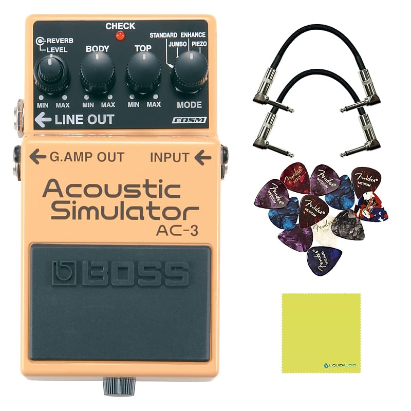 Boss AC-3 Acoustic Simulator Pedal Bundle w/ 2-Pack Strukture | Reverb