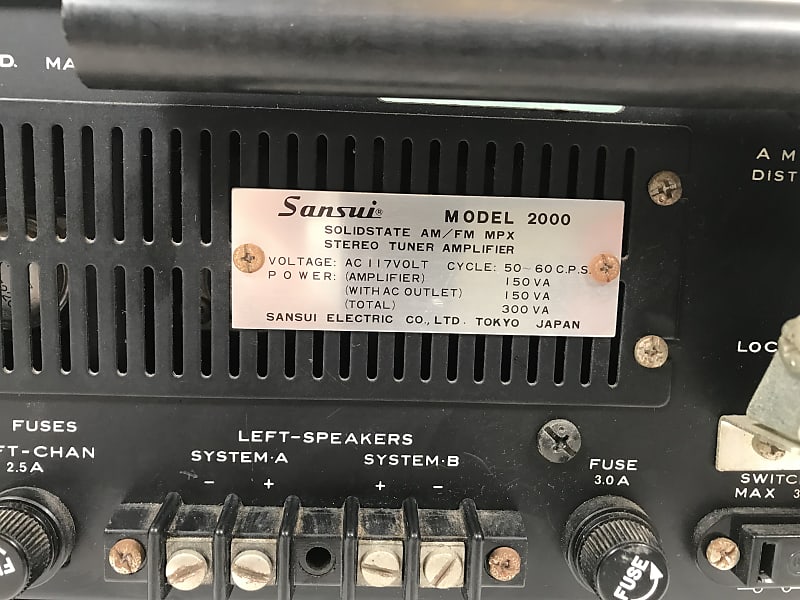 Sansui Solid-State Model 2000 Tuner Amplifier | Reverb Australia